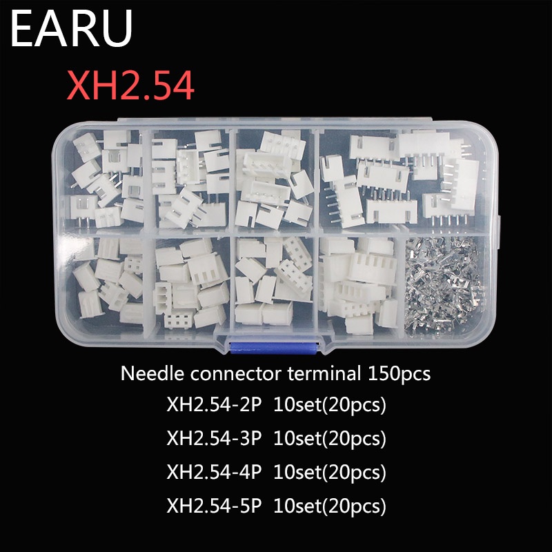 230pcs XH2.54 2p 3p 4p 5 pin 2.54mm Pitch Terminal Kit / Housing / Pin Header JST Connector Wire ...