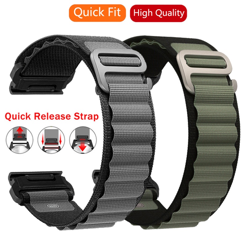 26mm 22mm Sports Alpine Nylon Loop Quick Fit Strap Easy Replace Band ...