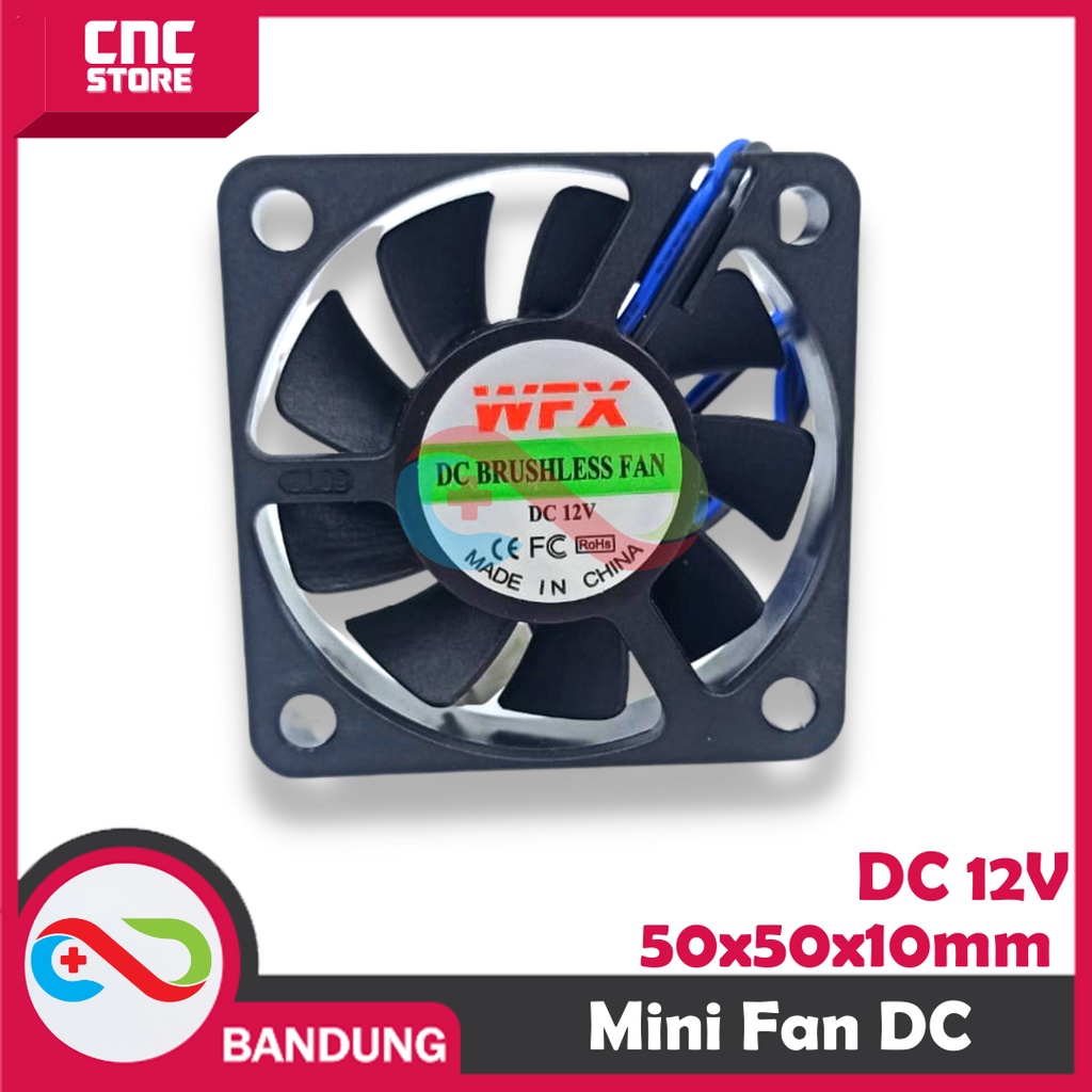 MINI FAN DC BRUSHLESS 12V 5x5x1CM COOLING FAN 5CM FAN 12V 5 CM | Shopee ...
