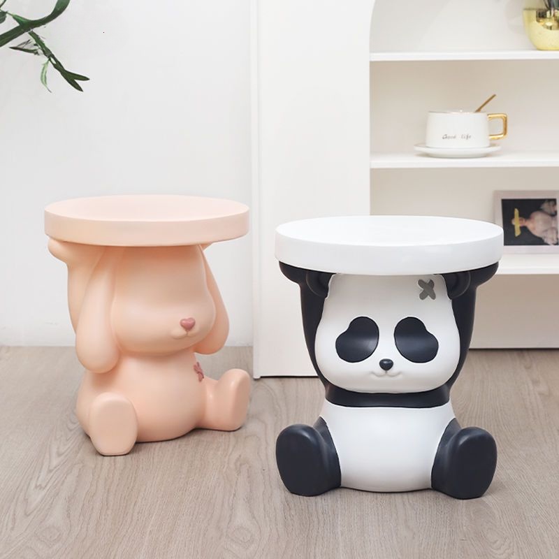 Creative panda shoe-changing stool home decoration entrance door stool ...