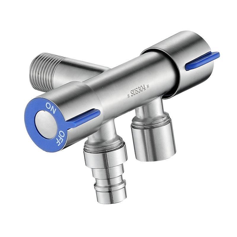Stainless Steel Tee Valve Angle Valve One-Switch Two-Way Faucet ...