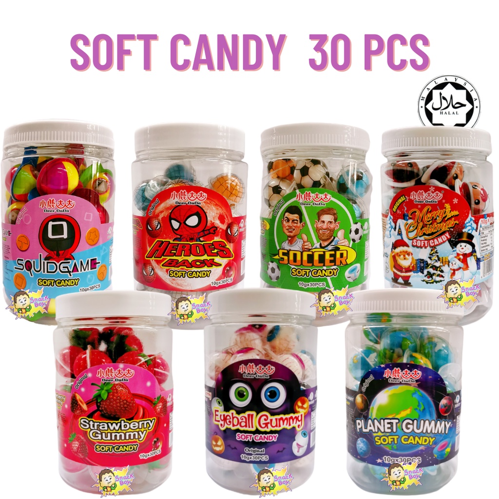 30pcs Deer Dada Gummy Ball / soft gula / Gula Jelly / 小鹿大大 (Spiderman ...