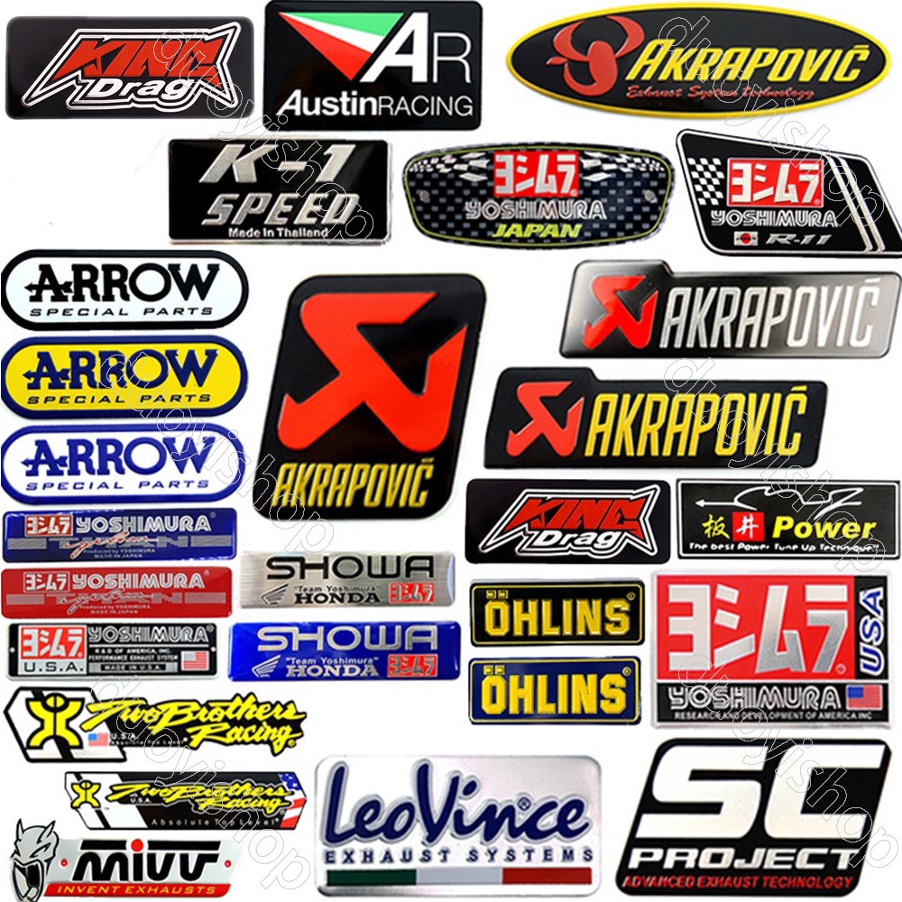 3D Aluminium Material Decal Waterproof Motorcycle Muffler Sticker ...