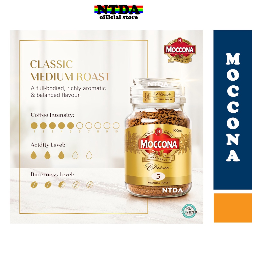 Moccona Classic Medium Roast 5 Freeze Dried Instant Coffee (50G/100G ...