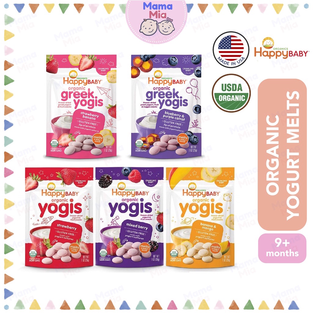 Happy Baby Organic Yogis Freeze-Dried Yogurt Fruit Snack 28g 9+Months ...