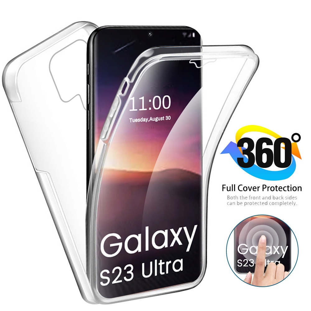 For Samsung Galaxy S23 Ultra Case 360 Degree Clear Full Coverage ...