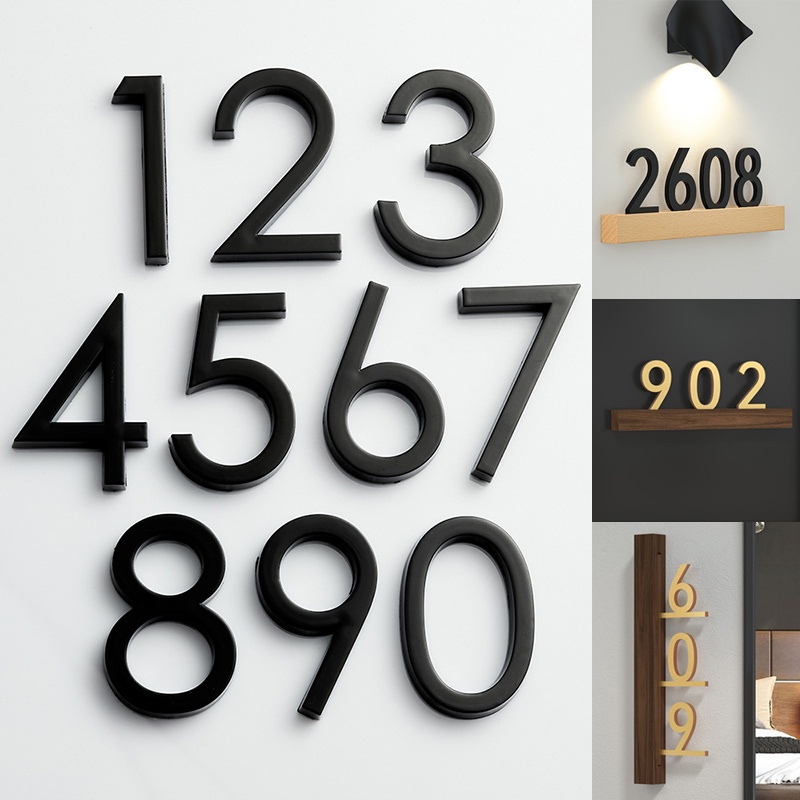 3D Modern House Number Home Door Address Numbers Garden Gate Mailbox ...
