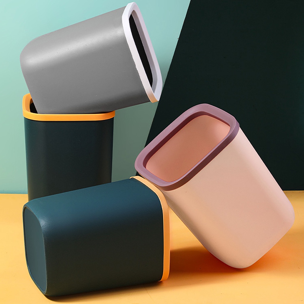 10L/12L Square Liddless Dustbin Bedroom Study Trash Bin Kitchen Waste ...