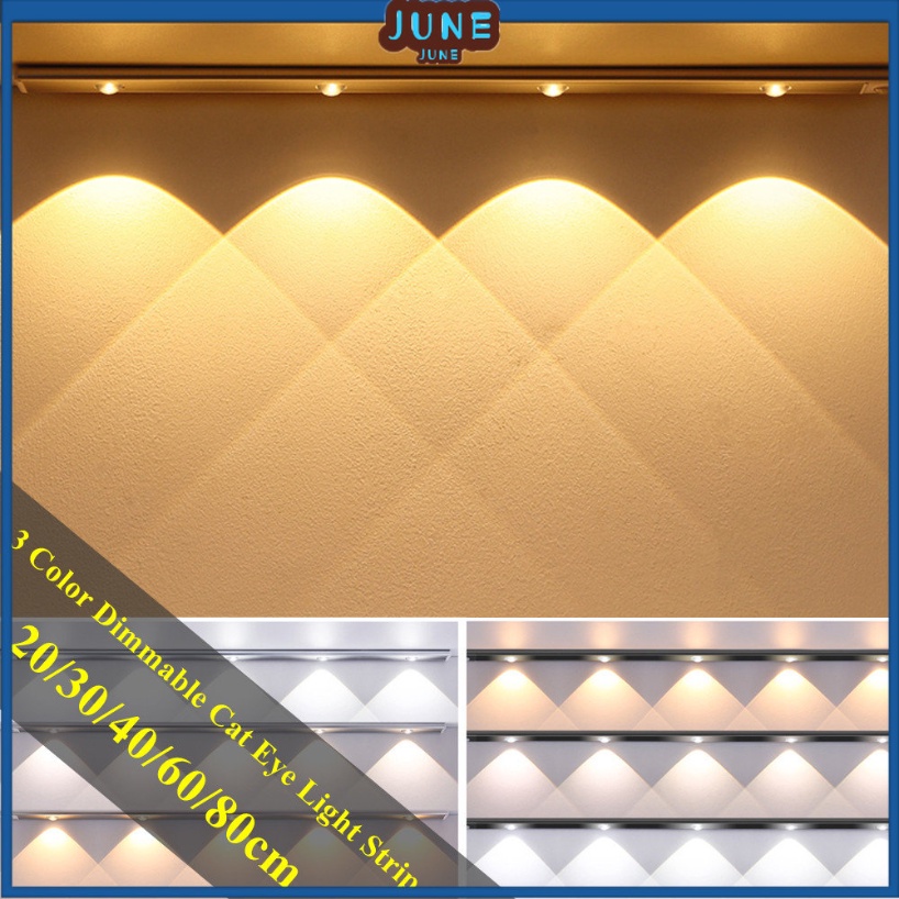 3 Color Dimmable Cat Eye LED Light Strip Desk Lamp Motion Sensor Light ...