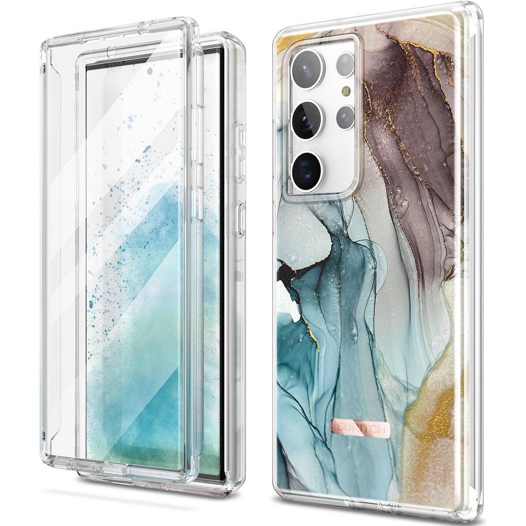 SURITCH for Samsung Galaxy S23 Ultra Case, [Built-in Screen Protector] [Dual-Layer Protection ...