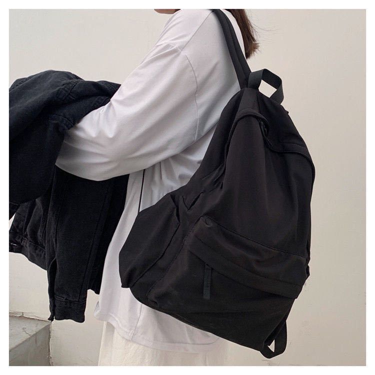 Large Capacity Japanese Unisex Casual Backpack Fresh And Simple Black ...