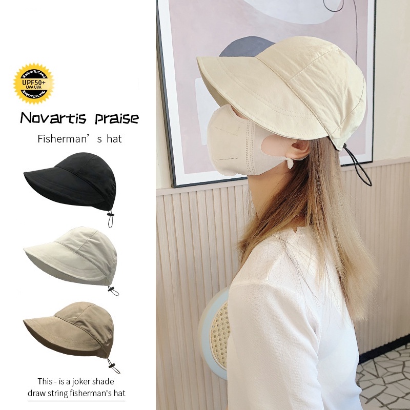 Sun Hat UV Women Adjustable Korean Style Quick Drying Bucket Hats ...