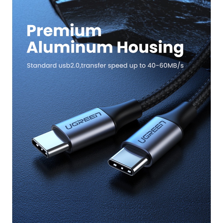 UGREEN USB C to USB C Cable, 60W Type-C PD Fast Charging Cord, USB C ...