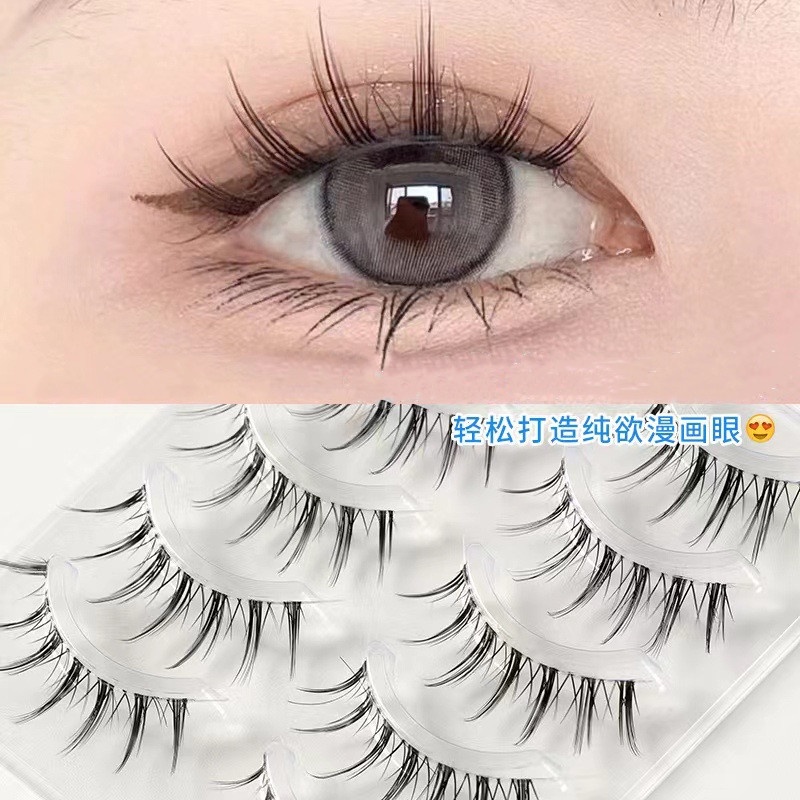 Extension Soft Invisible CLear Thin Band Lash 5 Pairs Faux3D Handmade ...