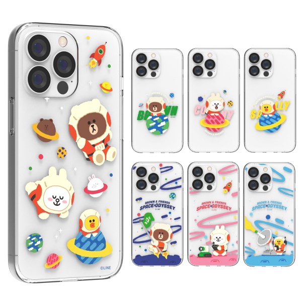 Line Friends Space Clear Case for iPhone 14 13 12 11 7/8 SE2 SE3 ETC ...