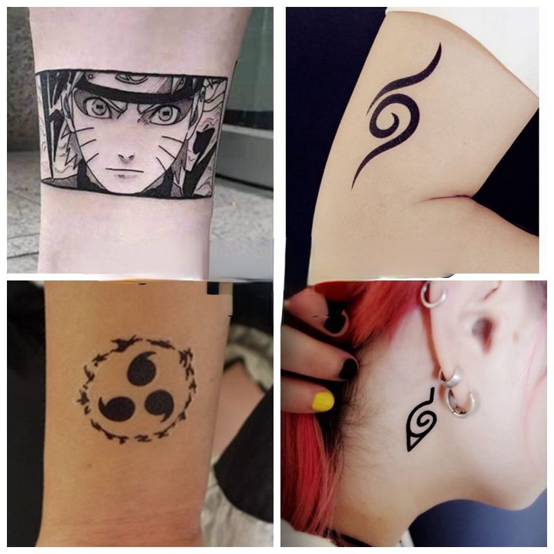 Anime Naruto Temporary Tattoos Cartoon Cosplay Body Arm Tatoos Art ...