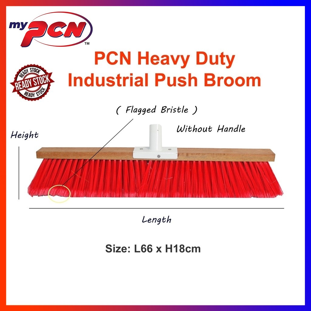 PCN (26"Inch) Medium Stiffness Industrial Heavy Duty Push Broom Without ...