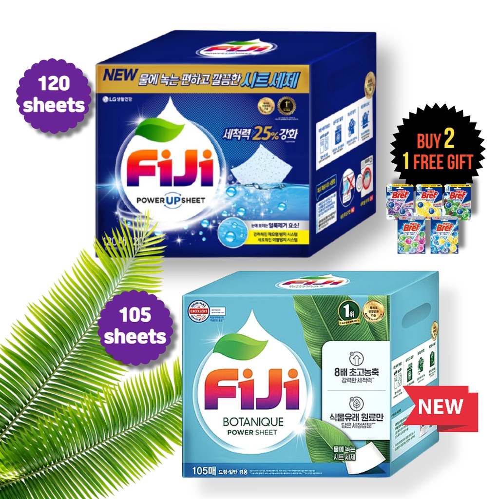Fiji Power Laundry Paper Detergent 120 sheets/ BOTANIQUE 105 sheets ...