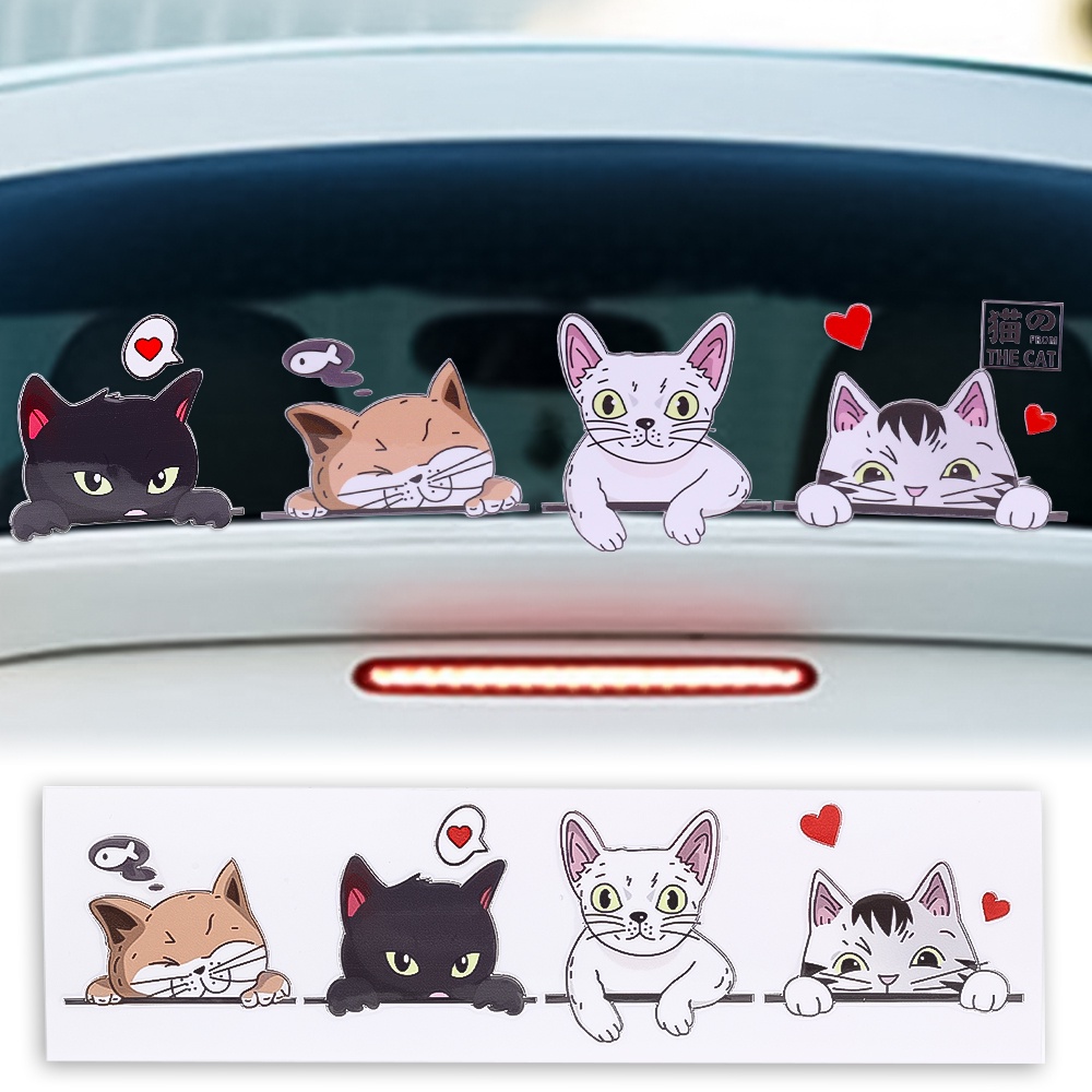 Universal Art Design Funny Cat Car Sticker Car Window Rear Glass Auto ...