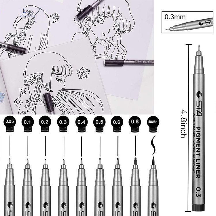 0.05-1mm Professional Drawing Pens Anime Pens Sketch Pens Precision ...
