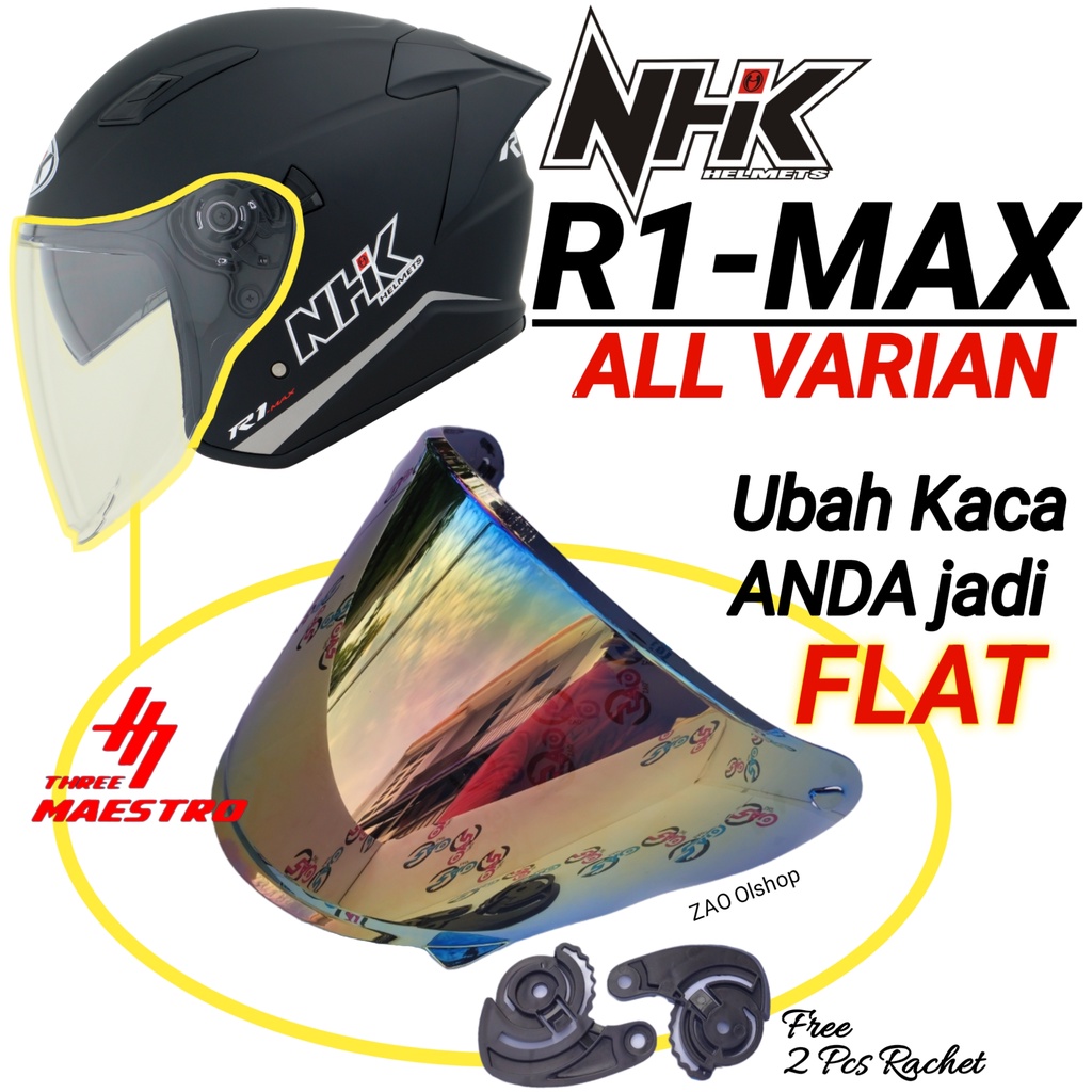 Nhk R1 MAX R1 ELITE Helmet Visor FLAT Helmet Visor venom open by Three ...