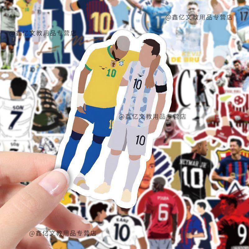 100 pieces of football star stickers Neymar Messi C Ronaldo mixed ...