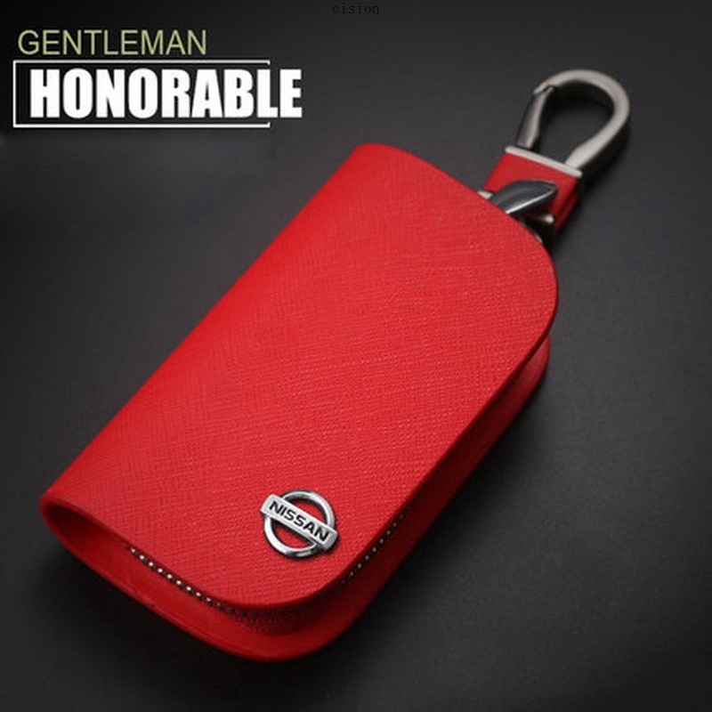 Cross Pattern Leather Car Remote Key Chain Holder Case Bag Men Women ...