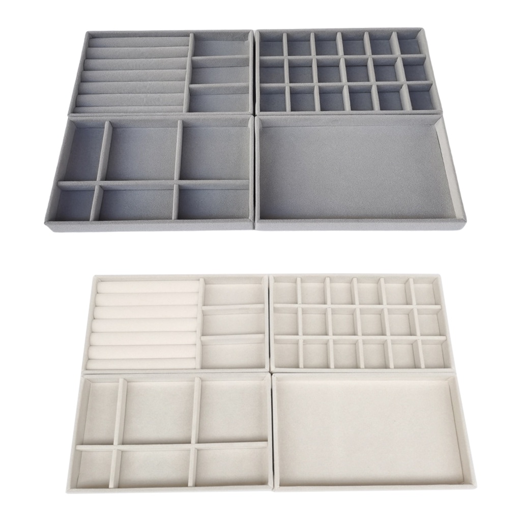[Tachiuwa4] 4 Pieces Jewelry Trays Organizer Insert Divider for Gift ...