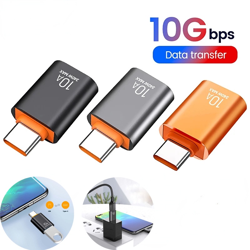 10A Type-C to USB 3.0 Mobile Phone Adapter / Data Transfer Converter ...
