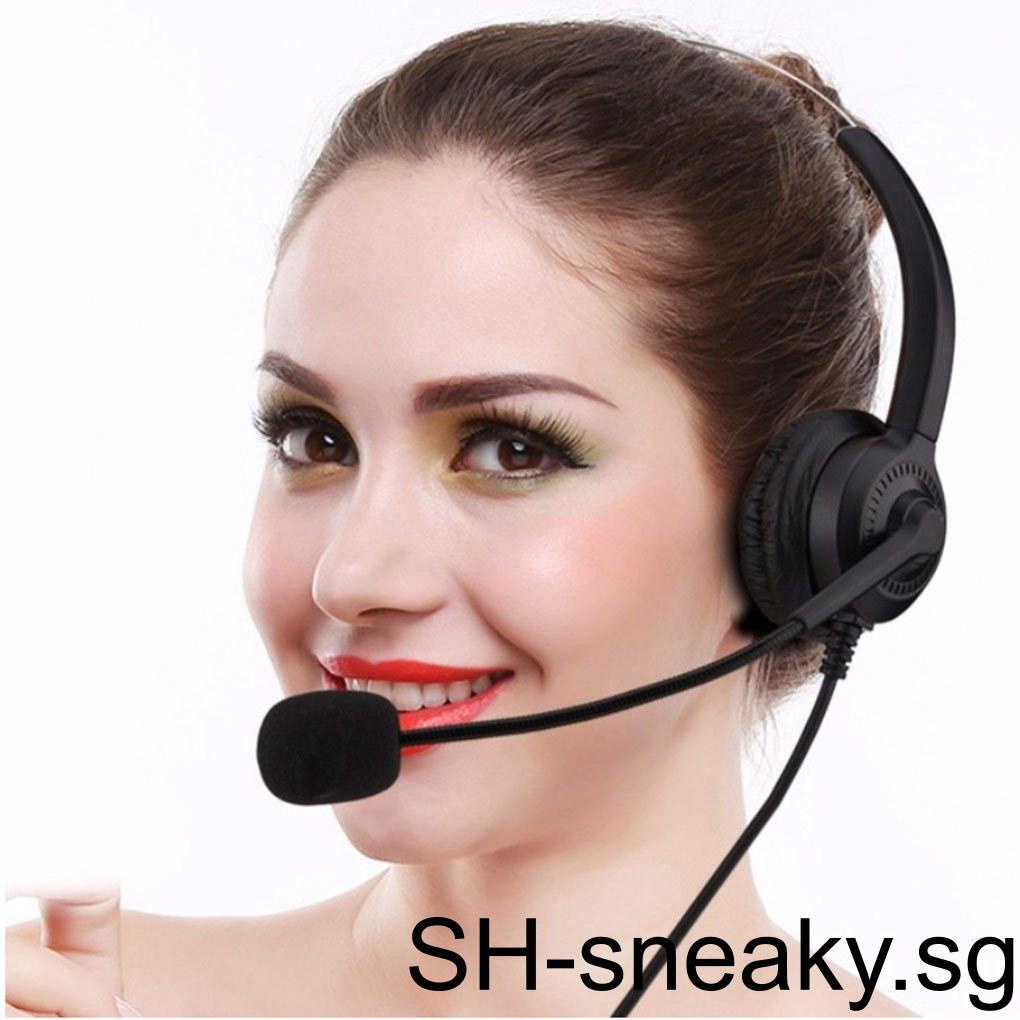 Call Center Telephone /IP Phone Headset Boom Mic Connector Modular Adjustable 4-pin RJ9 with ...