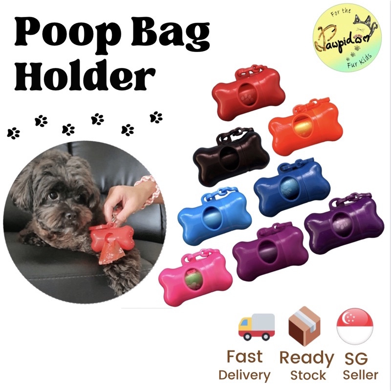 Poop Bag Holder Pet Dog Bone Dispenser Travel Portable Plastic Pick Up ...