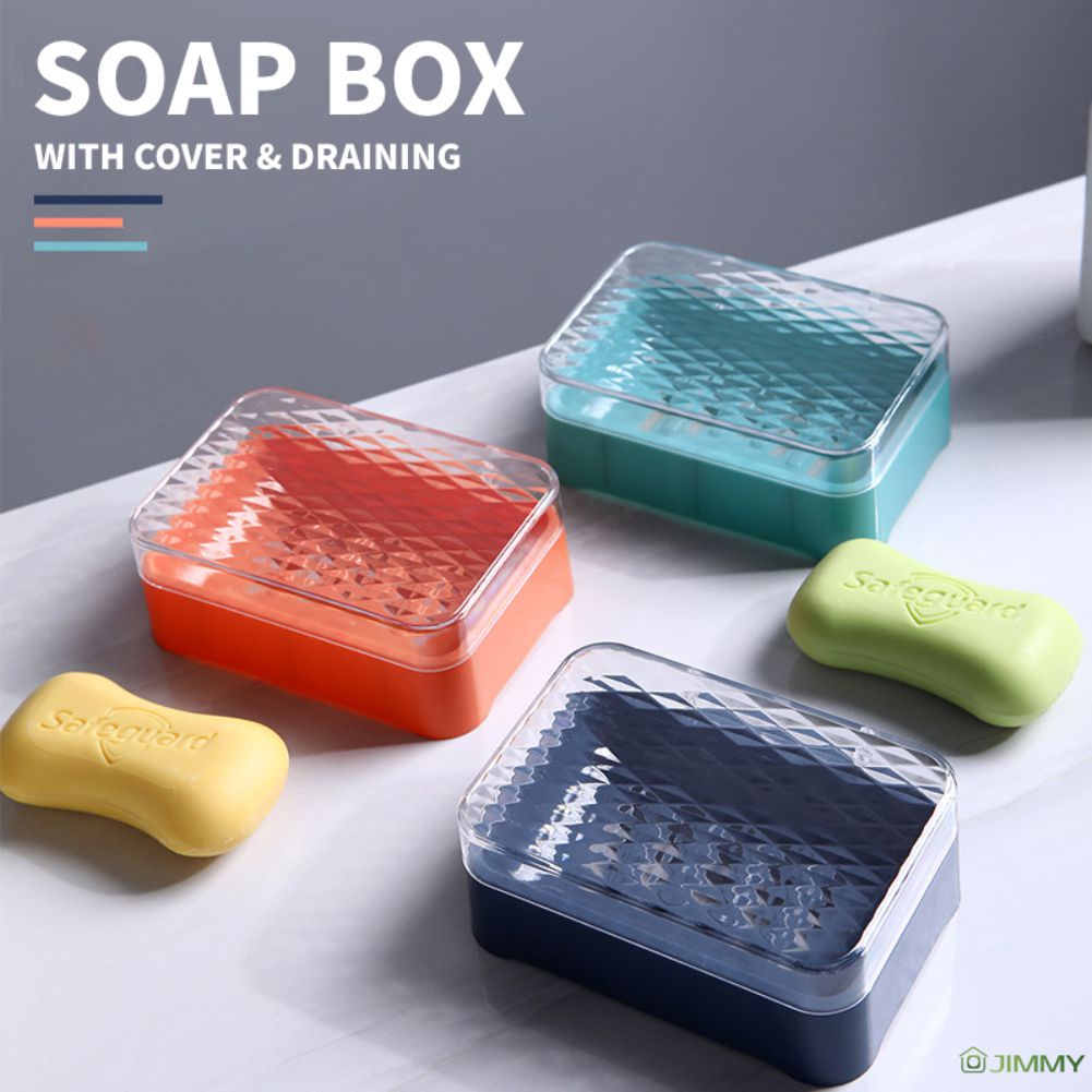 Draining Soap Box With Cover Soap Dish Soap Holder Bathroom Soap ...