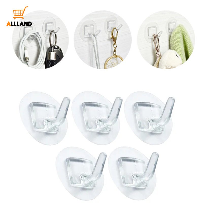 5/10/20Pcs Wall Self Adhesive Round Transparent Traceless Hook/ Quality ...