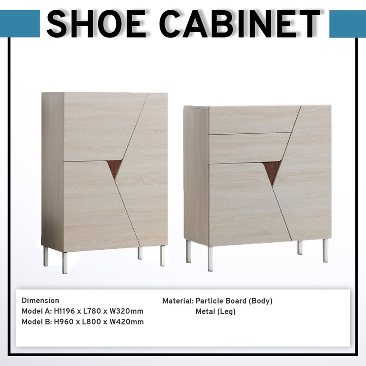 Shoe Cabinet Shoe Rack Shoe Storage Swing Door | Shopee Singapore