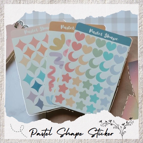 Pastel Shape Sticker / love Sticker / star Sticker / pastel Sticker ...