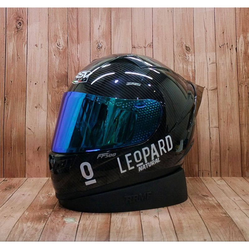 Rsv FF500 CARBON GLOSSY Helmet Handsome Package LEOPARD I VISOR IRIDIUM ...