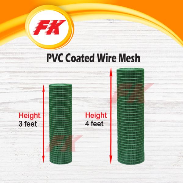 [Sell by feet] Pvc Coated Green Wire Mesh/ Jaring Besi Hijau | Shopee ...