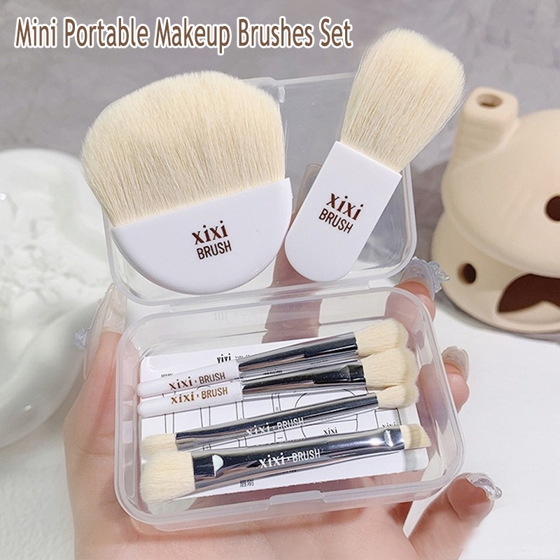 6Pcs Professional Soft Makeup Brush Sets Mini Portable Travel Make up ...