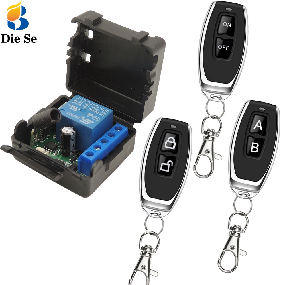 433Mhz Universal Remote Control Switch DC 12V 10A Relay Receiver Mini ...