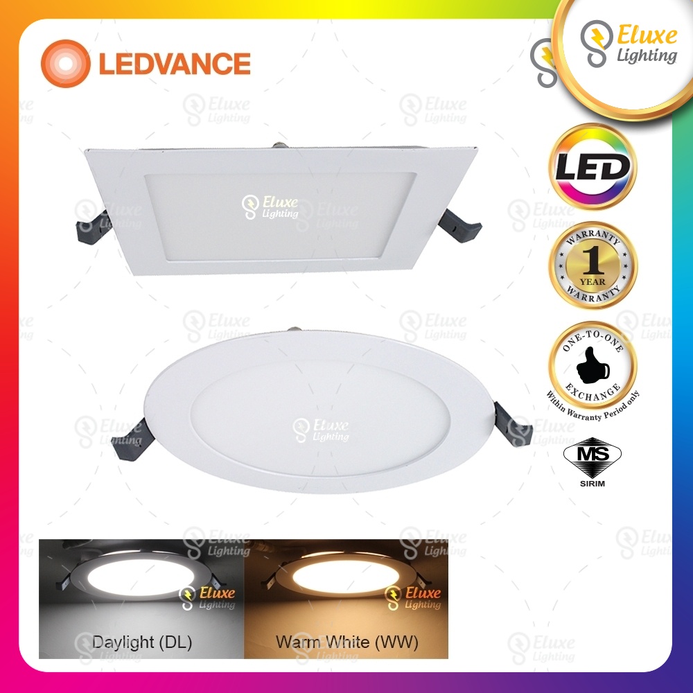 OSRAM LEDVANCE 15W/18W 6"/8" ROUND/SQUARE LED ECO SLIM DOWNLIGHT ...