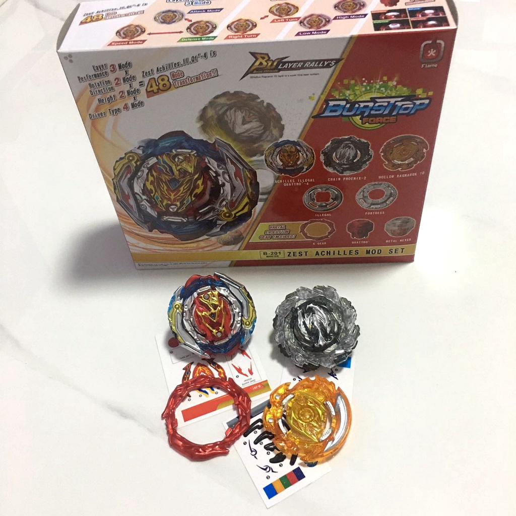 Flame Brand Beyblade Burst B-201 with A Gear Zest Achilles Customize ...