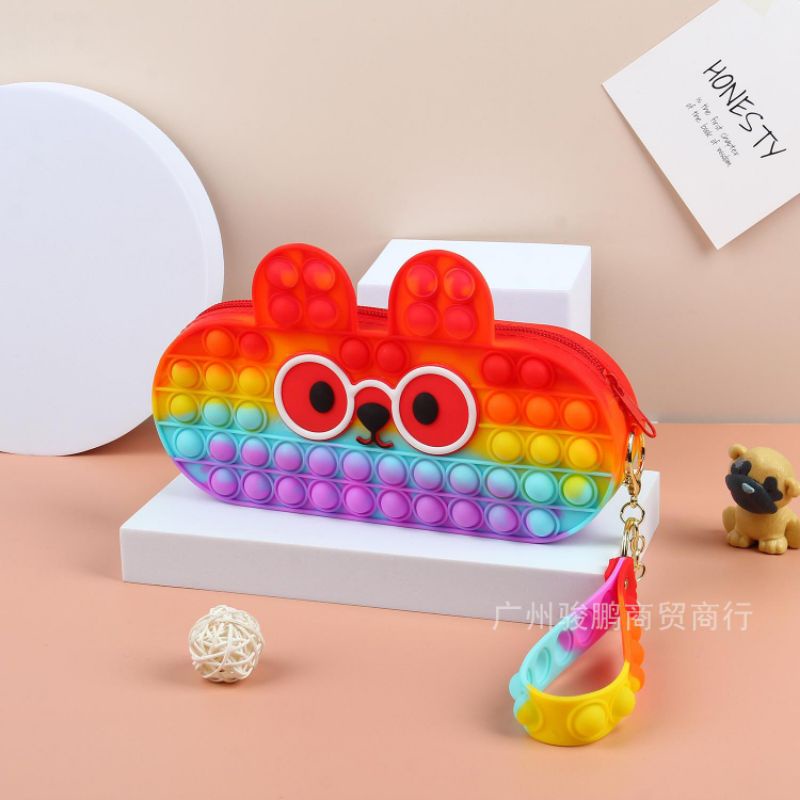 Rainbow CHARACTER CHILDREN'S POP IT PENCIL BOX CHARACTER PENCIL BOX ...