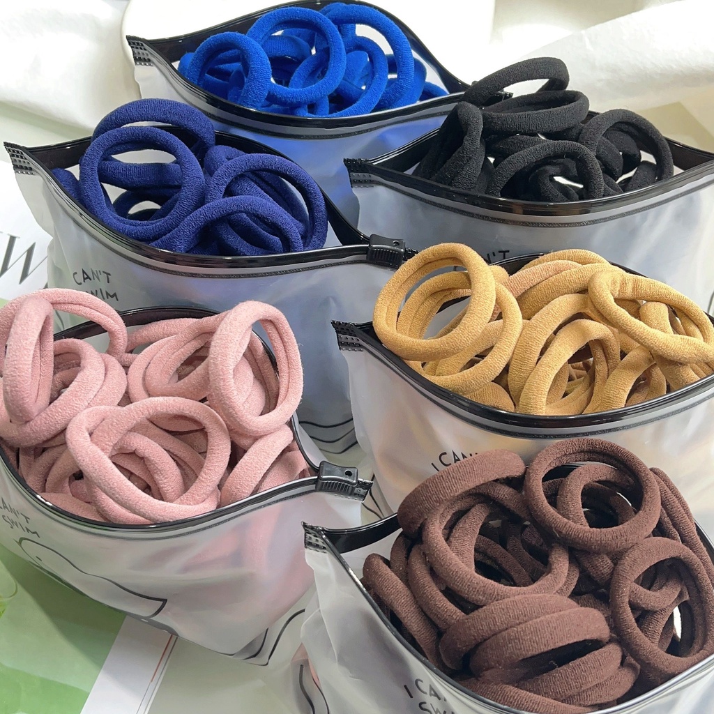 30/50 Pcs/set Women Basic Hair Bands Simple Solid Colors Elastic ...