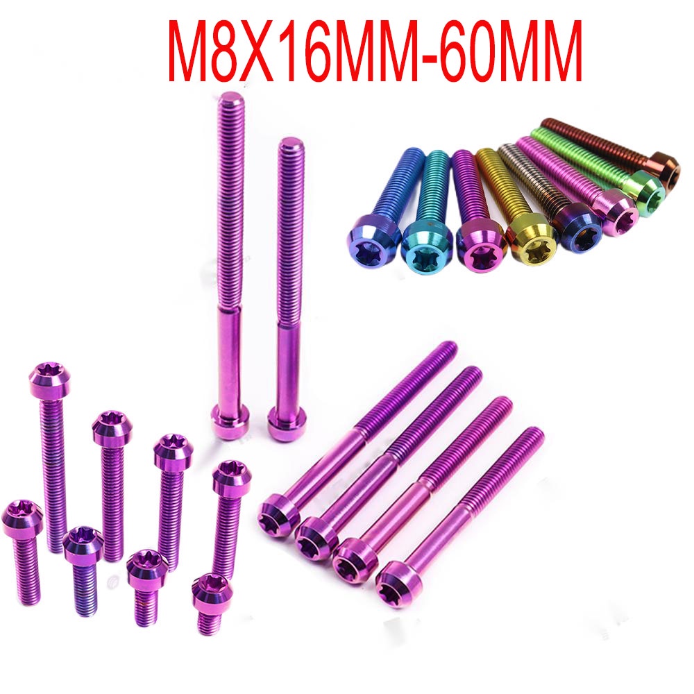 TC4/GR5 Titanium Bolts M8x16MM-60MM Inner Hexagon Inverted Angle Column ...