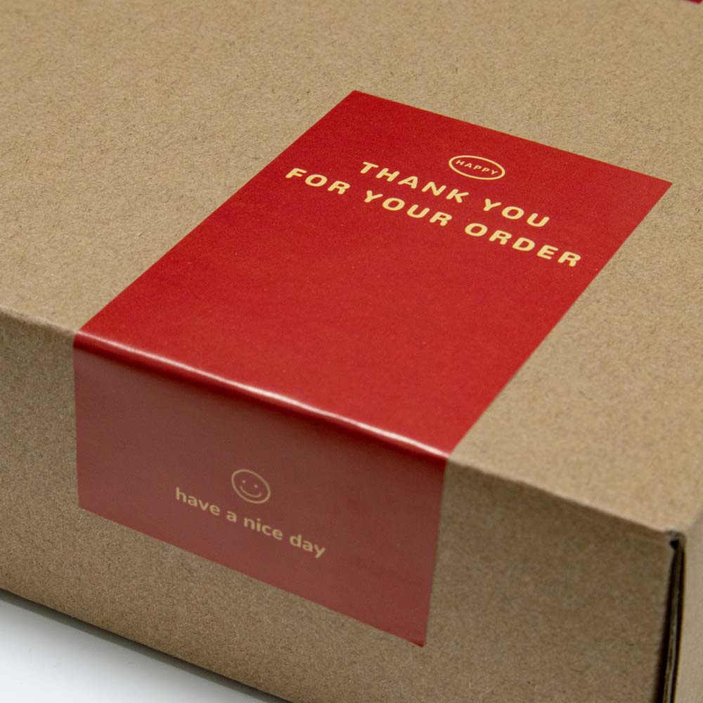 50 Pcs/Pack Red Rectangular Thank You For Your Order Stickers Small ...