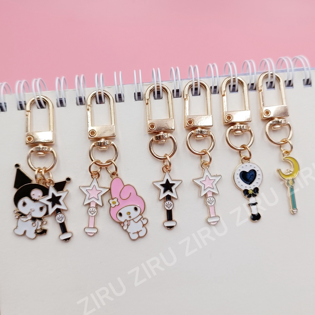 Kuromi Melody Keychain Metal Enamel Pendant Cartoon Cute Bag Pendants ...