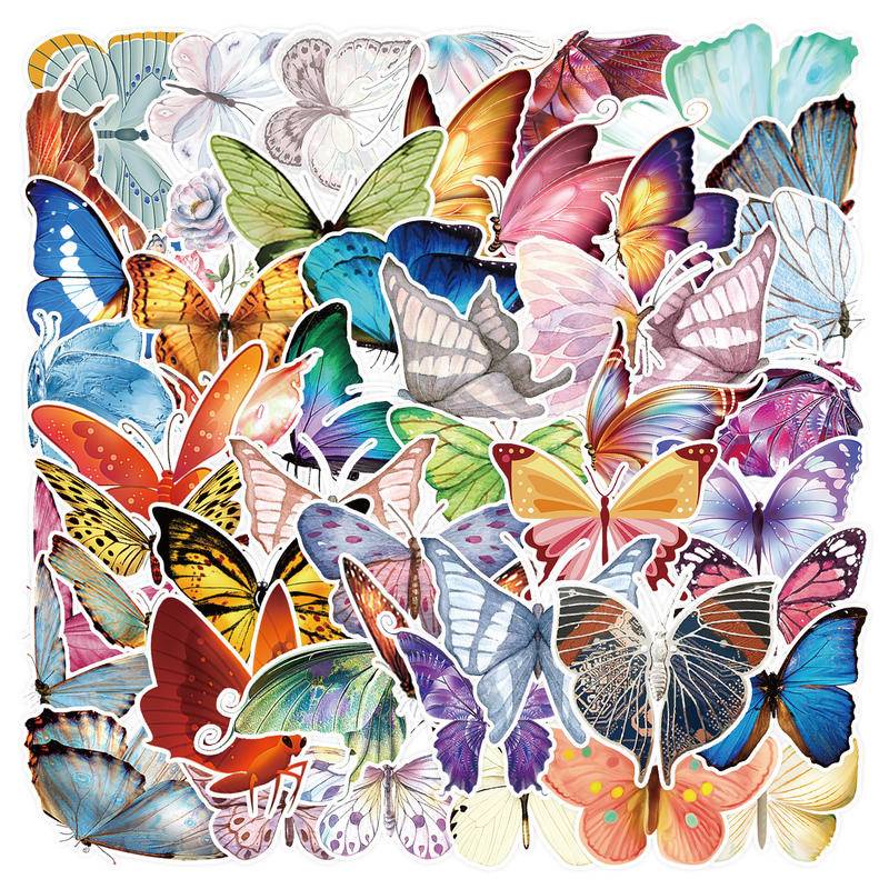 Butterfly stickers, insect stickers, butterfly graffiti (50 sheets/100 ...