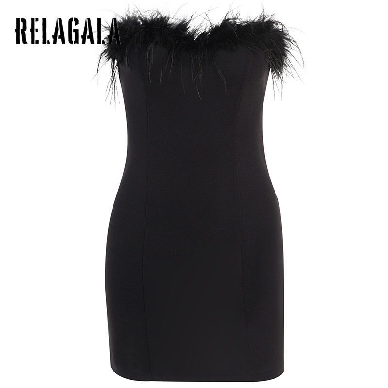 Relagala Womens 2023 Fashion Solid Color Hairy Edge V Neck Sexy Slim