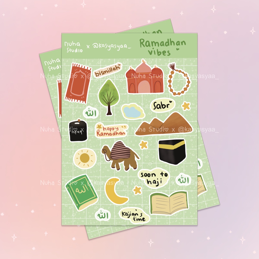 Sticker by kasyasyaa_ | Ramadhan Vibes Prayer Rug Bismillah Mosque ...