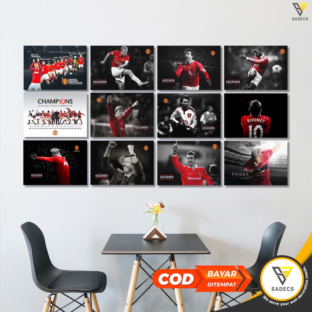KAYU Sadecs - MANCHESTER UNITED Ball Canvas Wooden Poster Wall Decor ...